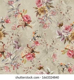 Digital Allover Seamless Flower Design Stock Illustration 2035347170 ...