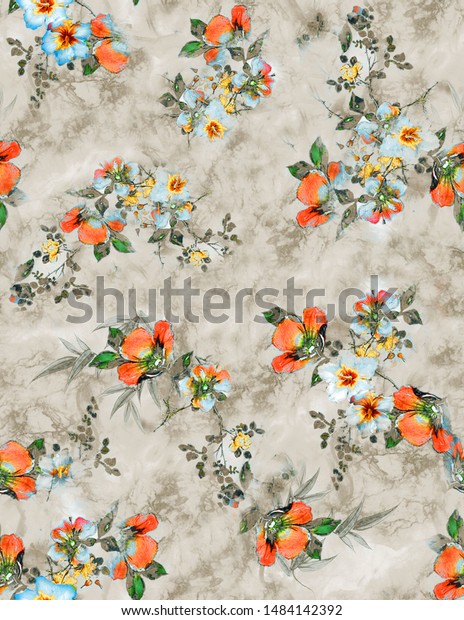 Flower Background Chiku Pattern Image Cute Stock Illustration ...