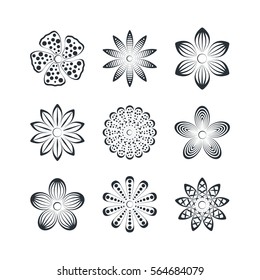 Flower Buds Design Elements Isolated On 스톡 일러스트 564684079 | Shutterstock