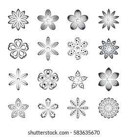 Flower Buds Design Elements Isolated On Stock Illustration 583635670 ...