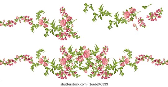 Flower Draw Textile Design Flatbed Stock Illustration 1666240333