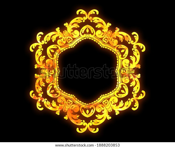 Flower Frame Border Fire Flames Icon Stock Illustration 1888203853 ...