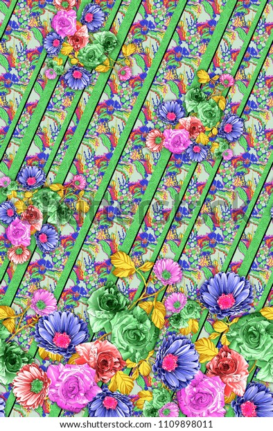 Flower Horizontal Border Background Stock Illustration 1109898011