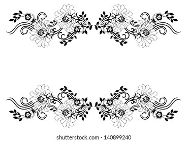 Flower Pattern Border On White Background Stock Illustration 140899240 ...