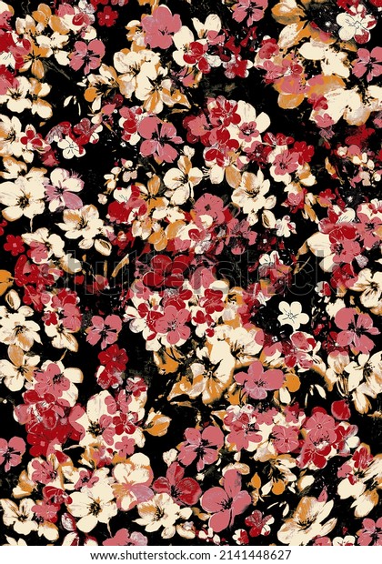 Flower Pattern Fabric Design 2141448627