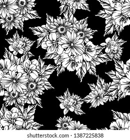 Flower Print Elegance Seamless Pattern Stock Illustration 1387225838 ...