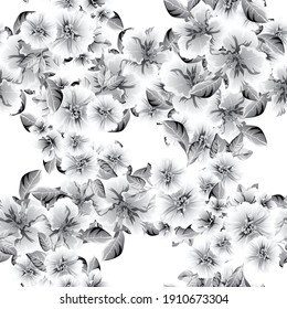 Seamless Summer Pattern Watercolor Flowers Handmade Stock Illustration ...