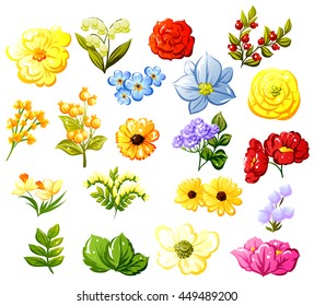Flower Set Stock Illustration 449489200 | Shutterstock