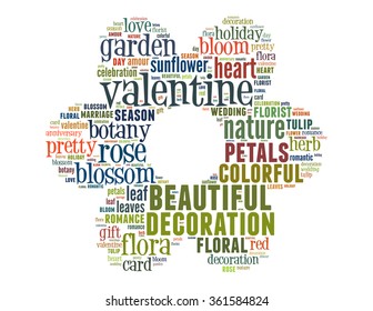 Flower Shape Word Cloud Concept On Stock Illustration 361584824 ...
