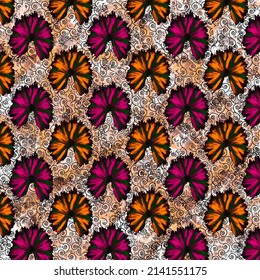 Flowers Textile Texture African Pattern Stock Illustration 2141551175 ...