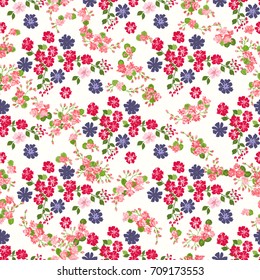 Flowery Bright Pattern Smallscale Flowers Calico Stock Illustration ...