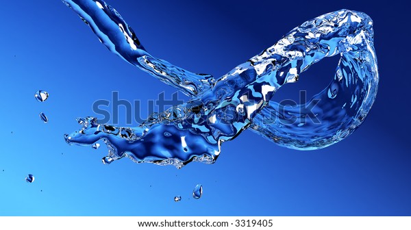 Flowing Water Stream 3d Rendering Stock Illustration 3319405 | Shutterstock