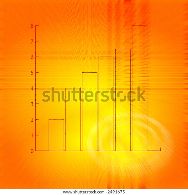 Flying Bar Chart On Abstract Orange Stock Illustration 2491675 ...