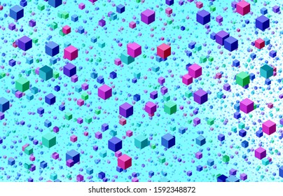 Flying Colored 3d Cubes Blocks Sky Stock Illustration 1592348872 ...