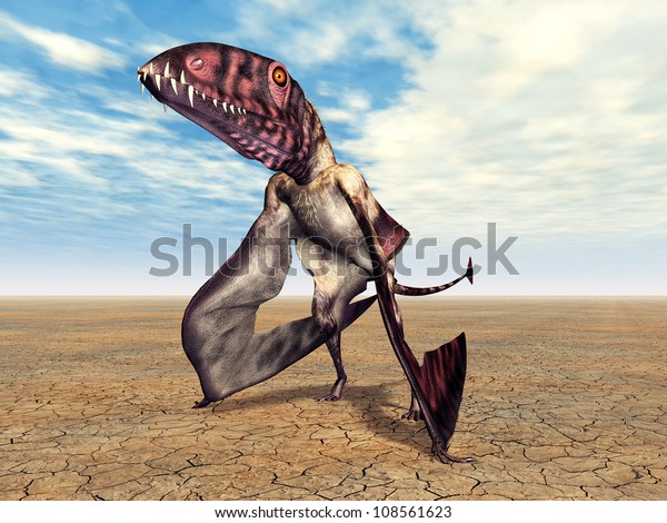 Flying Dinosaur Dimorphodon Computer Generated 3d Stock Illustration ...