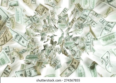 Flying Dollar Notes Over White Background Stock Illustration 274367855 ...