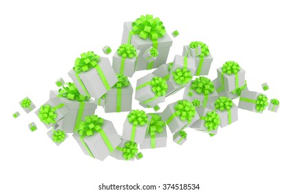 Flying Gift Boxes On White Stock Illustration 346093658 | Shutterstock