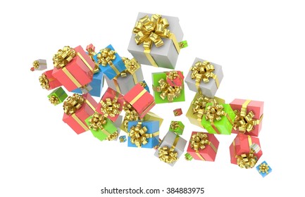 Flying Gift Boxes Stock Illustration 384883975 | Shutterstock