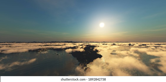 Flying Over Clouds Clouds Top View Stock Illustration 1892842738 ...
