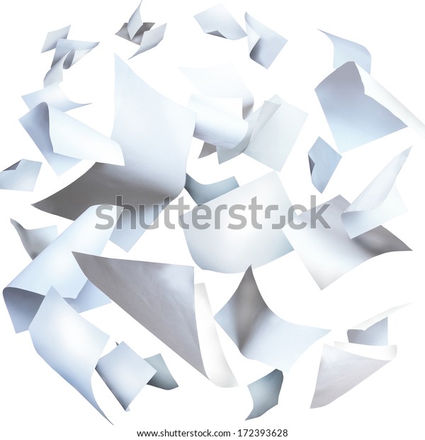 Flying Papers Flying Paper Sheets Stock Illustration 172393628