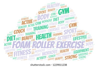 Foam Roller Exercise Word Cloud Stock Illustration 1229811238 ...