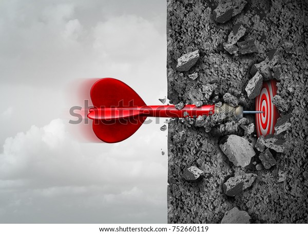 Focus Determination Succeed Breaking Through Deep Stock Illustration ...