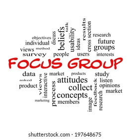Focus Group Word Cloud Concept Red Stock Illustration 197648675 ...