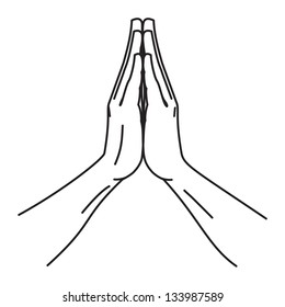 Folded Hands Stock Illustration 133987589 | Shutterstock