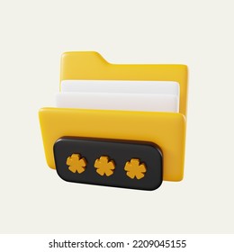 Folder Access Authentication Folder Isolated On Stock Illustration ...