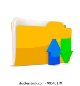 Folder Arrows Isolated On White Background Stock Illustration 90548170 ...