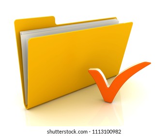 Positive Green Check Mark Folder Icon 스톡 일러스트 257440174 | Shutterstock