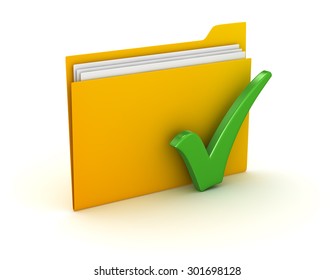 Positive Green Check Mark Folder Icon 스톡 일러스트 257440174 | Shutterstock