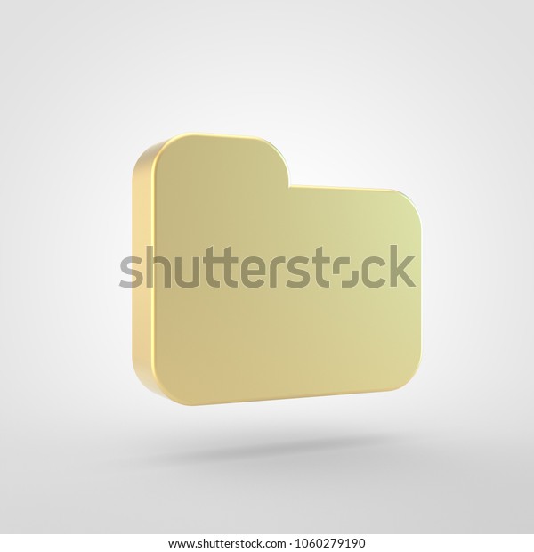 Folder Icon 3d Render Golden Folder Stock Illustration 1060279190 ...