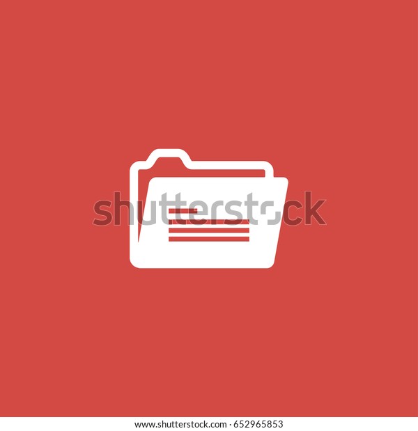 Folder Icon Sign Design Red Background Stock Illustration 652965853 ...