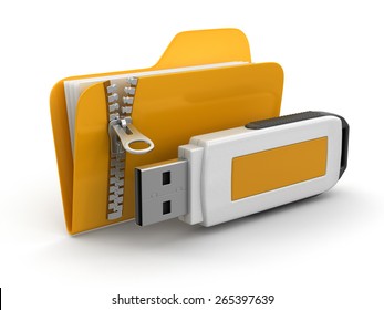 Folder Zipper Usb Flash Stock Illustration 265397639 | Shutterstock