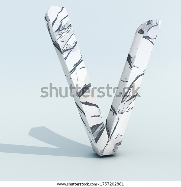 Font V Marble 3d Rendering Clipping Stock Illustration 1757202881 ...