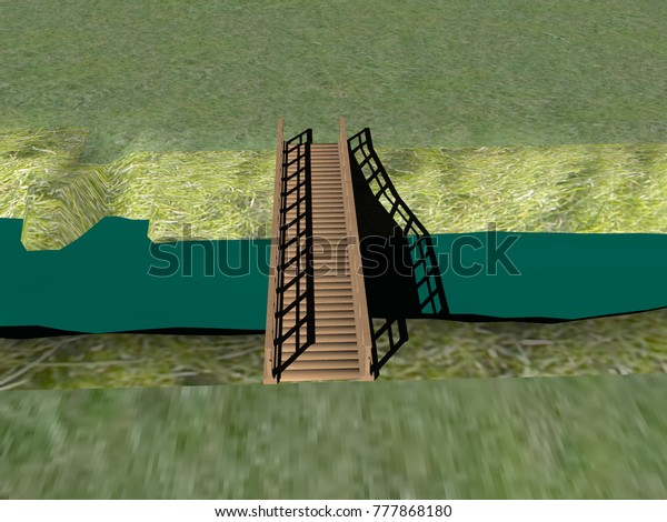 Footbridge 3d Rendering Stock Illustration 777868180 | Shutterstock