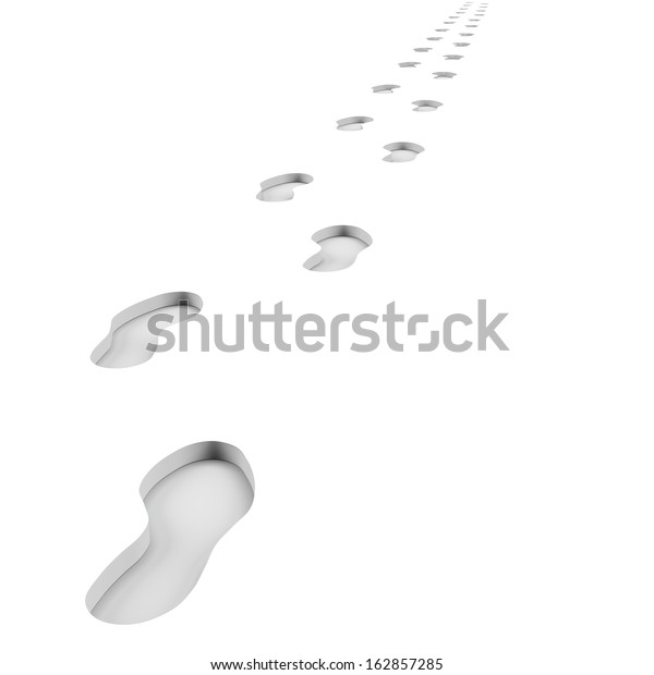 Footprints Path On White Background 3d Stock Illustration 162857285 ...