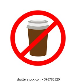 Vektor Stok No Drink Coffee Allowed Sign (Tanpa Royalti) 83082073 ...
