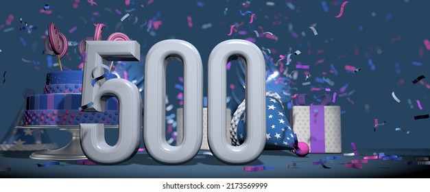 Foreground Solid White Number 500 Birthday Stock Illustration ...