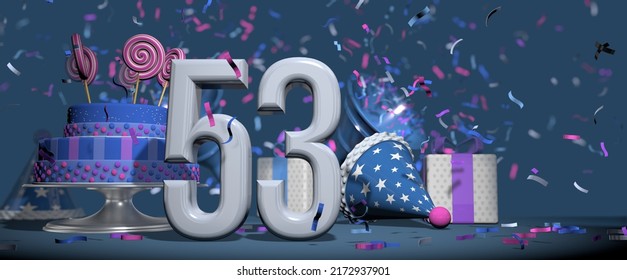Foreground Solid White Number 53 Birthday Stock Illustration 2172937901 ...