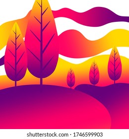 Forest Background Gradient Colour Stock Illustration 1746599903 ...