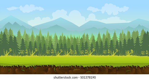 Forest Game Background 2d Game Application Stock Illustration 501378190 ...