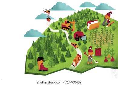 Forest Industry Overview Stock Illustration 714400489 | Shutterstock