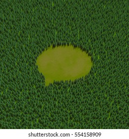 Forest Speech Bubble 3d Illustration Speech Stock Illustration ...