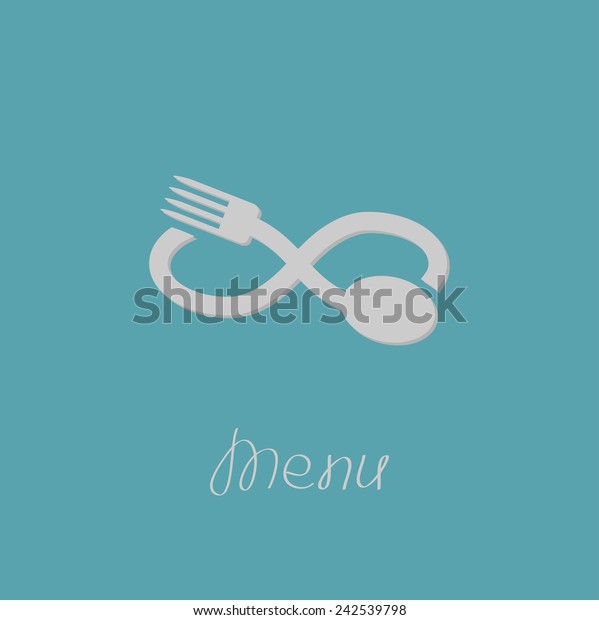 Fork Spoon Infinity Sign Menu Card Stock Illustration 242539798 ...