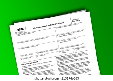 Form 8596 Papers Information Return Federal Stock Illustration ...