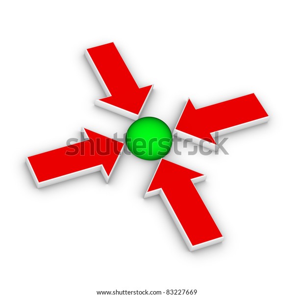 Four Arrows Pointing One Direction Stock Illustration 83227669