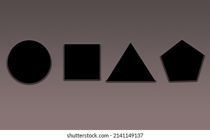 Four Basic Shapes Circle Squaretriangle Hexagon Stock Illustration ...