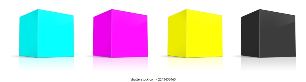 Four Cmyk Software Boxes Blank Template Stock Illustration 2143438465 ...